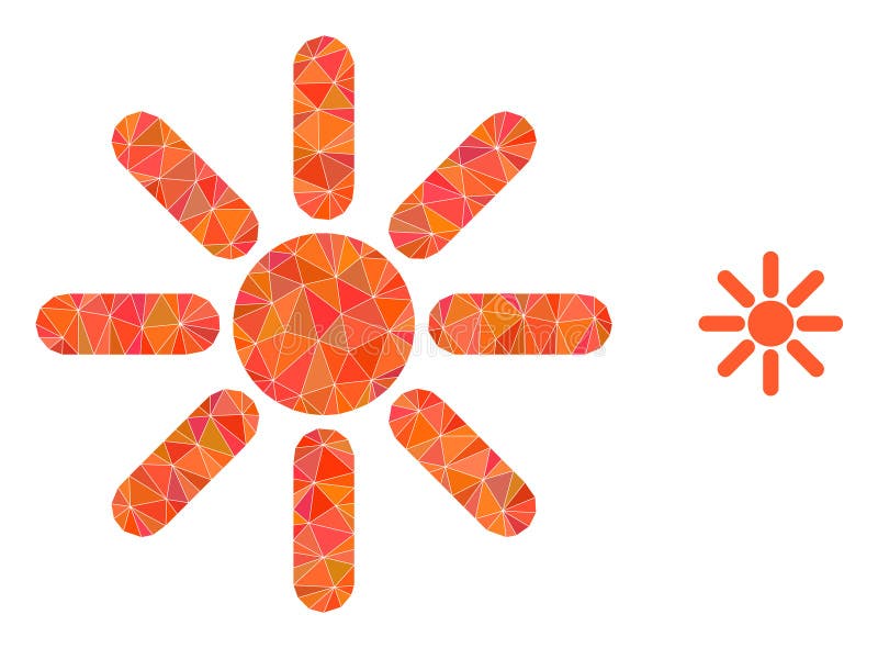 Sun Rays Triangle Lowpoly Flat Icon Stock Vector - Illustration of ...