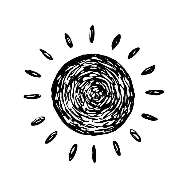 Black White Sun Rays Drawing Vector Stock Illustrations – 994 Black ...
