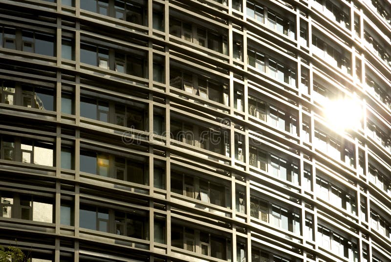 Sun Rays on Windows of Modern Building Stock Image - Image of glass ...