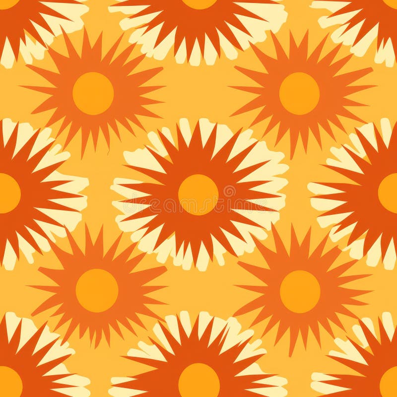 Sun Red Color Seamless Pattern. Generate Ai Stock Illustration ...