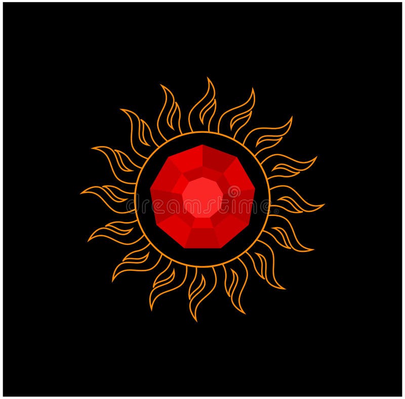 Sun and Red Diamond Vector Logo Stock Vector - Illustration of glow ...