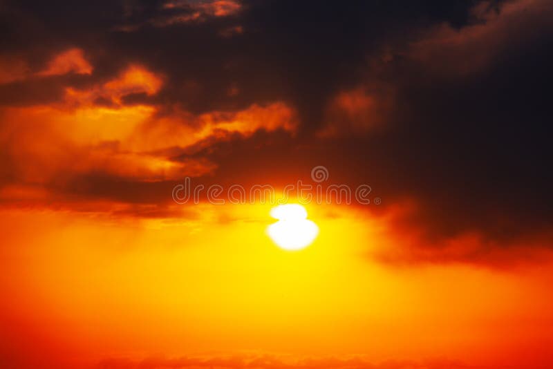 Sun in the red sky stock image. Image of overcast, evening - 250887111