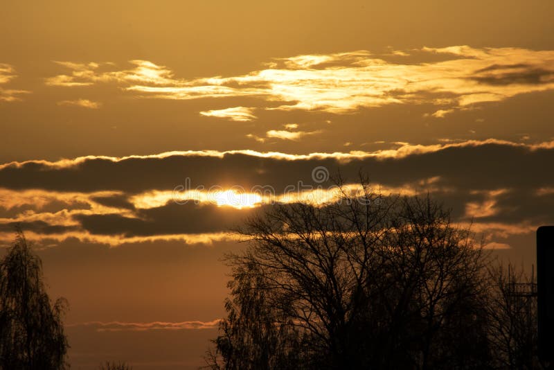 Sun in the Red Sky at Sunrise Stock Image - Image of dramatic, outdoors ...