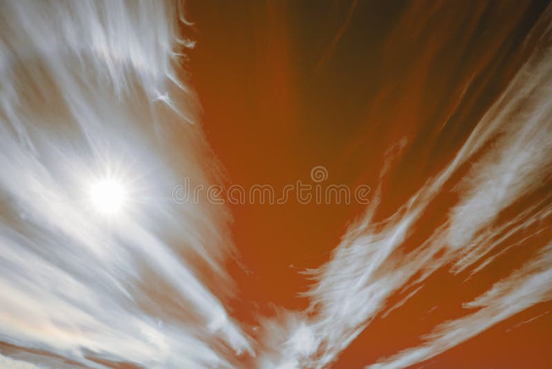 The Sun through the Red and White Fire Stock Illustration ...