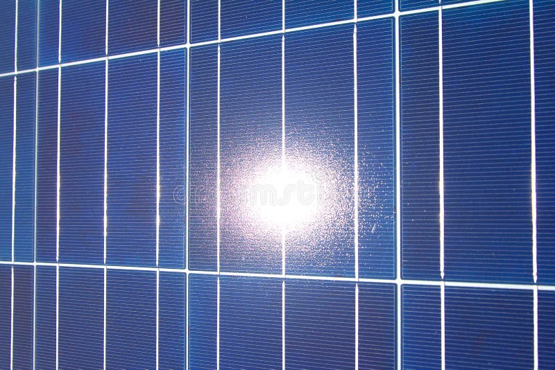 Sun Reflecting in Horizontal Solar Panel Stock Photo - Image of ...