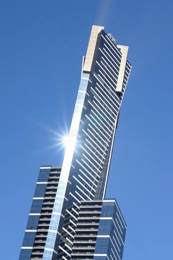 Sun Reflecting Off the Eureka Tower in Melbourne, Australia Stock Image ...