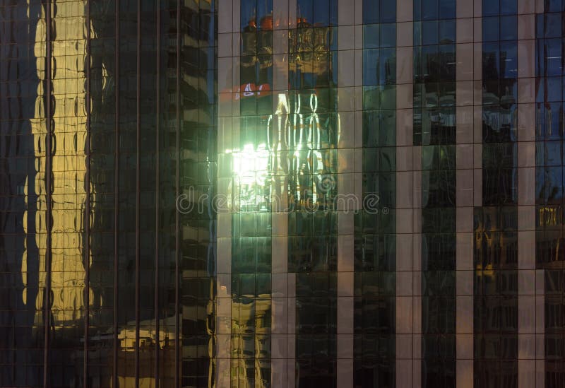 Sun Reflecting Off High Rise Glass Building Stock Image - Image of ...