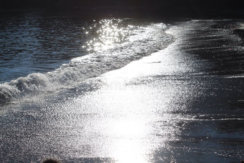 Sun reflecting off waves stock image. Image of nature - 48914017