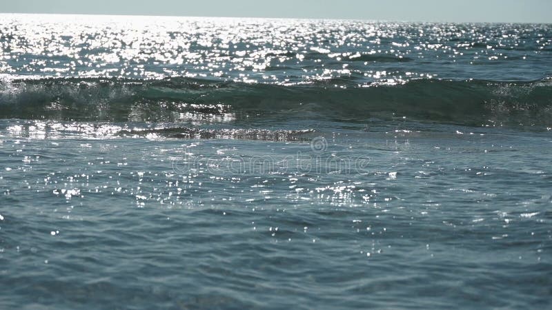 Sun Reflection on Gentle Waves in the Blue Sea and Sky Stock Video ...