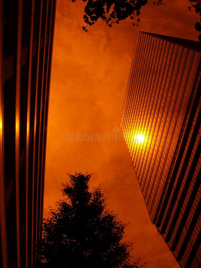 Sun-reflection from Up-stairs Building Stock Photo - Image of roof ...