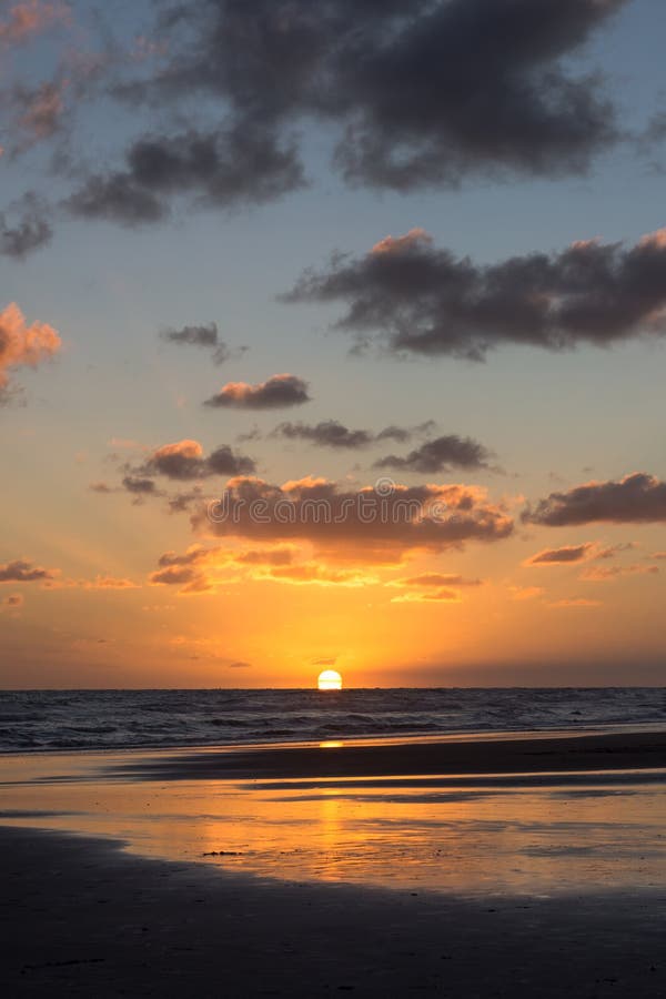 Sun Reflection on Water Mirror Stock Photo - Image of nature, cloud ...