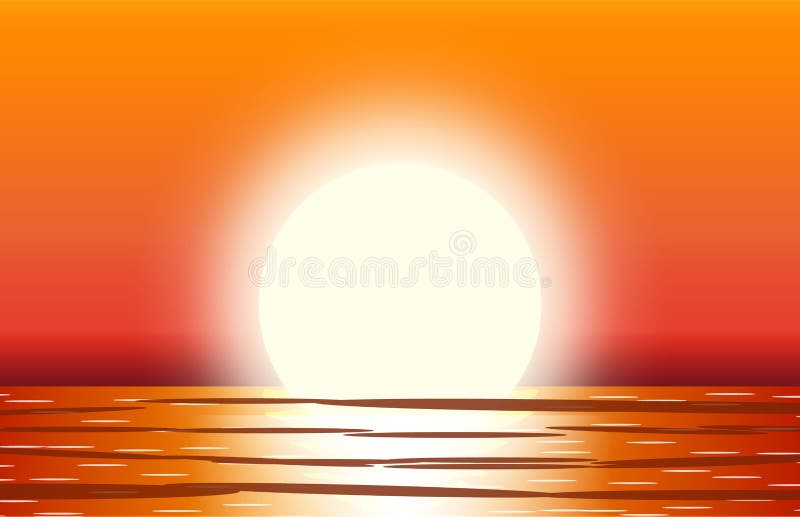 Sun with Reflection in Water. Stock Vector - Illustration of harmony ...
