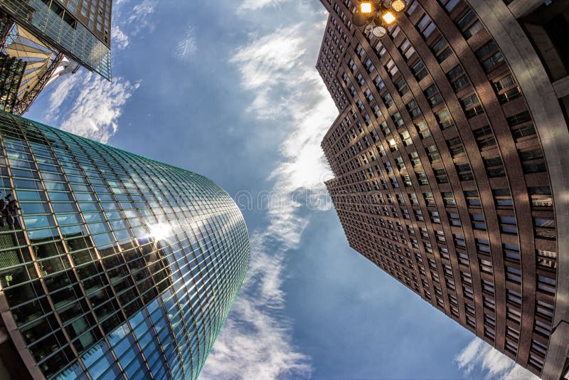 Sun Reflections on Modern Buildings in Berlin, Germany Stock Photo ...