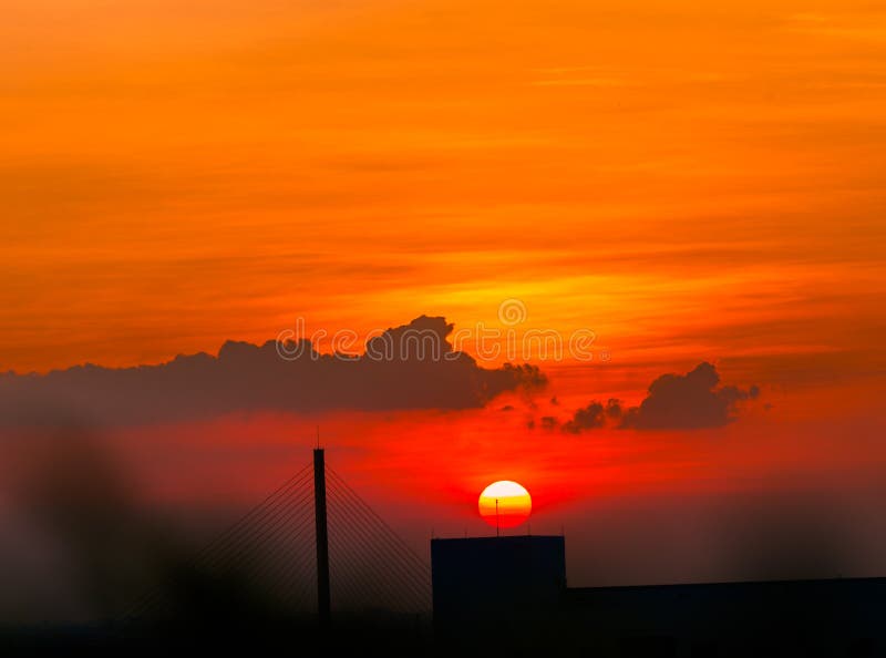 The Sun is Returning To the Horizon. Stock Image - Image of park ...