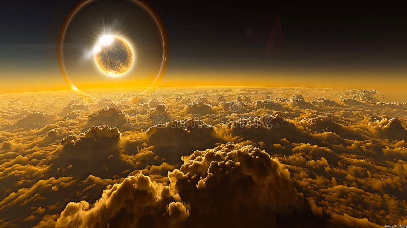 A Sun Ring is Seen Above Clouds Stock Photo - Image of ring, clouds ...