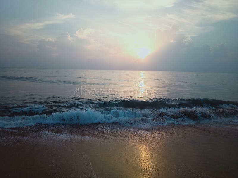 Sun Rise at beach stock image. Image of sunrise, beautiful - 132531891