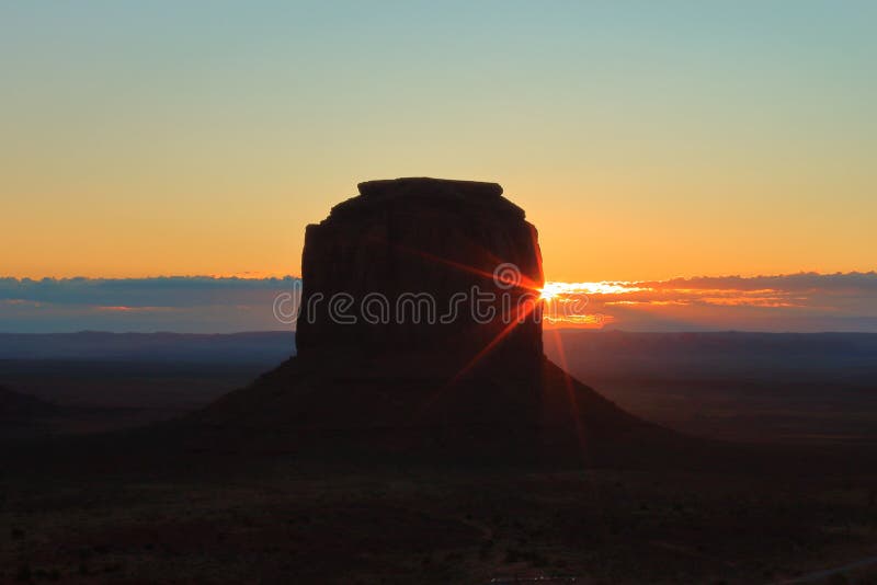 Sun Rise in Monument Valley Arizona Stock Image - Image of monument ...