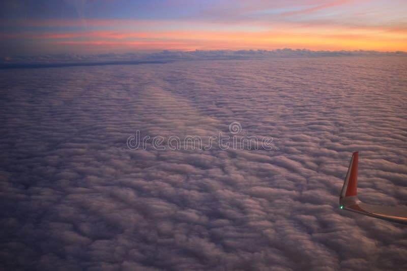 The Sun Rise Morning View from Airplane Window Stock Photo - Image of ...