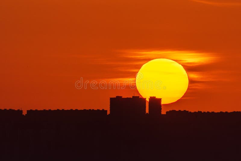 Sun rise over city stock image. Image of bright, outdoor - 177087955