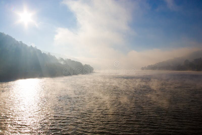 Sun rise over the lake stock image. Image of color, lake - 46949829