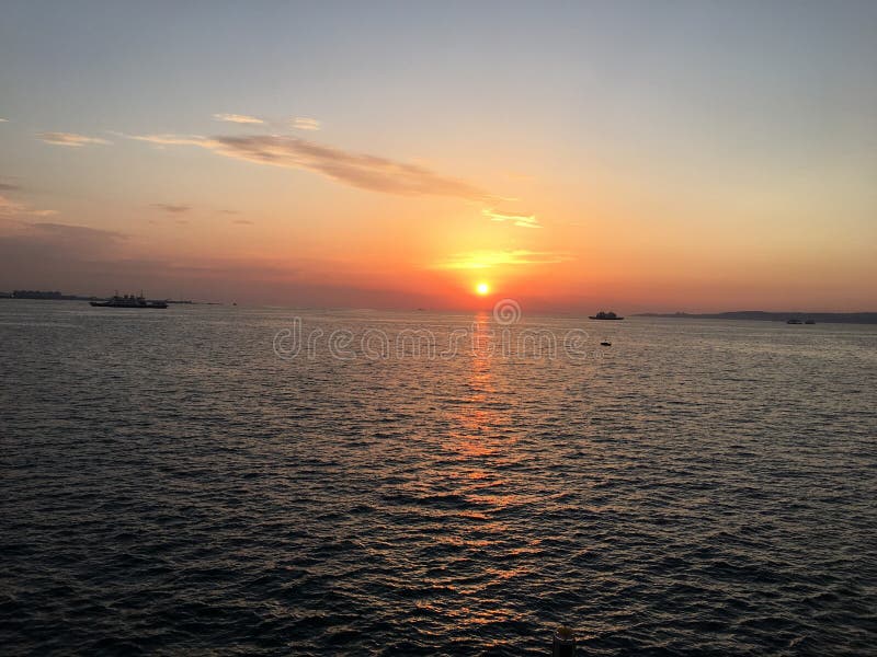 Sun rise over the sea stock image. Image of amazing - 167684587