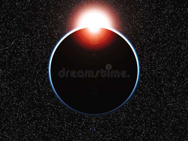 Sun Rise from Shadow of the Earth Stock Illustration - Illustration of ...