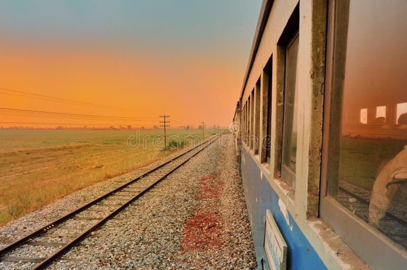 Sun rise train stock image. Image of window, cambodia - 31372133
