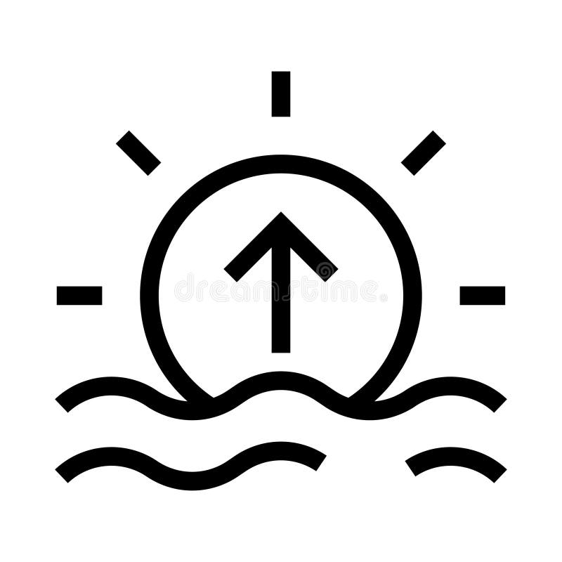 Sun rise vector line icon stock vector. Illustration of line - 114906743