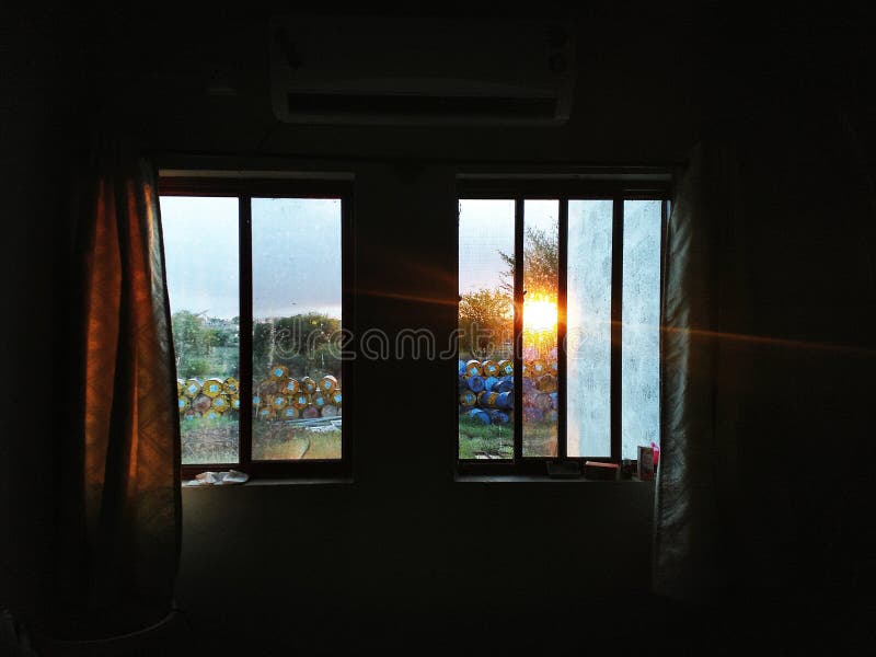 Sun Rise View from Room the Peaceful View of Nature Stock Image - Image ...
