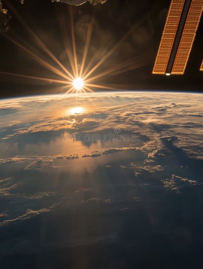 The Sun Rises Above the Horizon, Illuminating the Earth with Warm Light ...