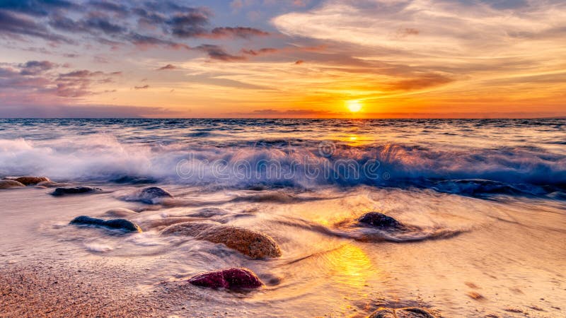 Tropical Ocean Beach Sunrise Stock Image - Image of scenic, jamaica ...