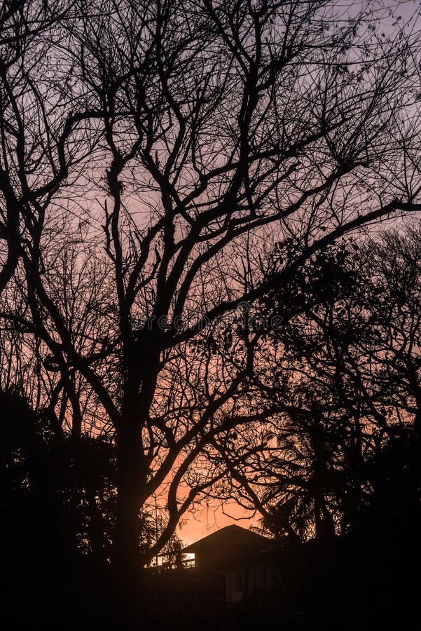 Sun rises behind home stock image. Image of start, fall - 88556887