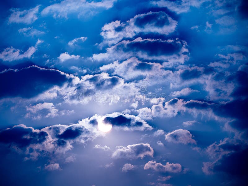 Sun Rises Below the Picture on a Cloudy Day Stock Photo - Image of aura ...