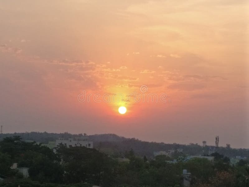 Sun Rises in the East Beautiful Sky View Stock Image - Image of hill ...