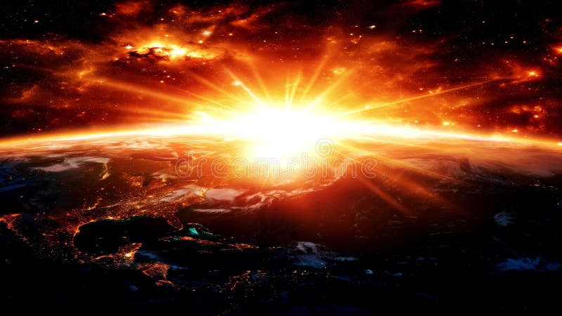 The Sun Rises at the End of the Earth with Reflected Light and a ...