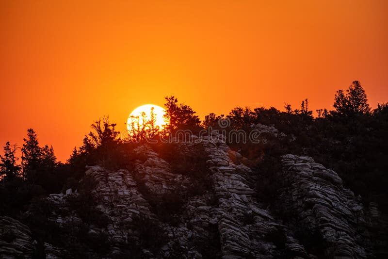 Sun Rises Over Cliffs in Great Basin National Park Stock Image - Image ...