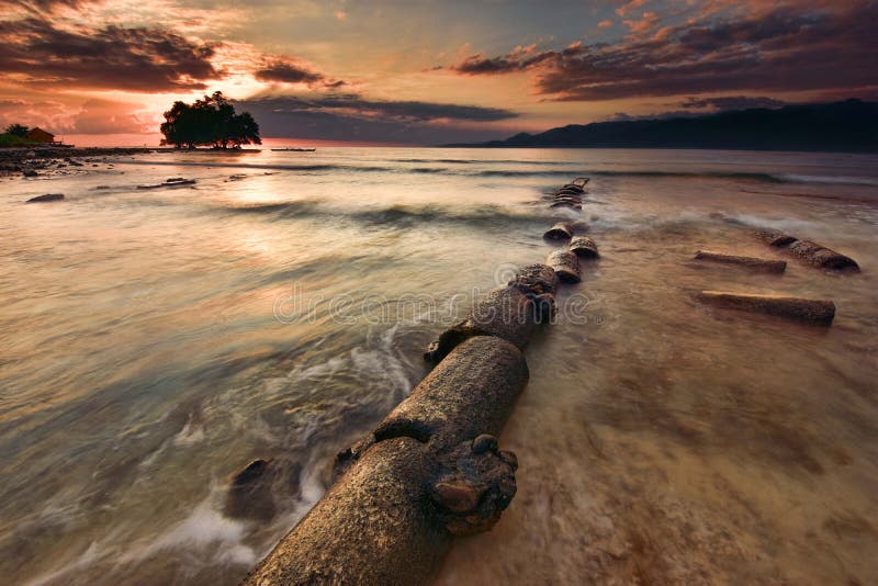 Sunrise on mali beach stock photo. Image of morning - 210610018