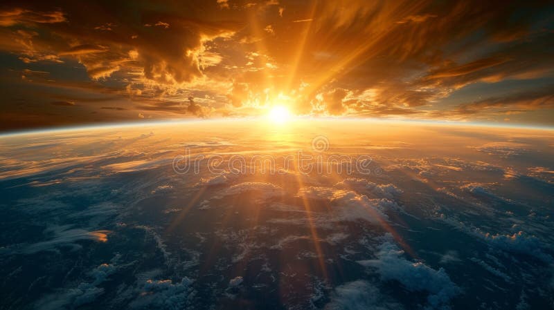 The Sun Rises Over Planet Earth. View from the Window of the Soyuz ...