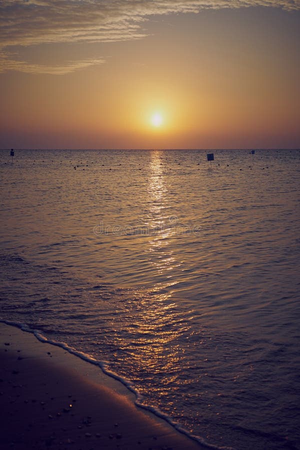 The Sun Rises Over the Red Sea at Dawn. Stock Photo - Image of ...