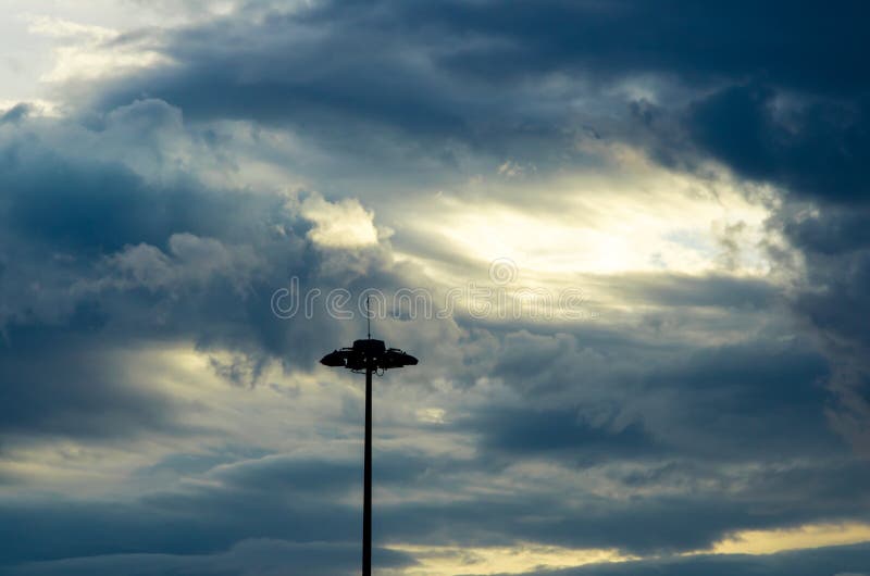 The Sunbeam Rises at the Right Edge of the Cloud Stock Image - Image of ...