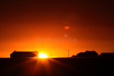 Sun rising stock photo. Image of poles, colors, house - 15580336