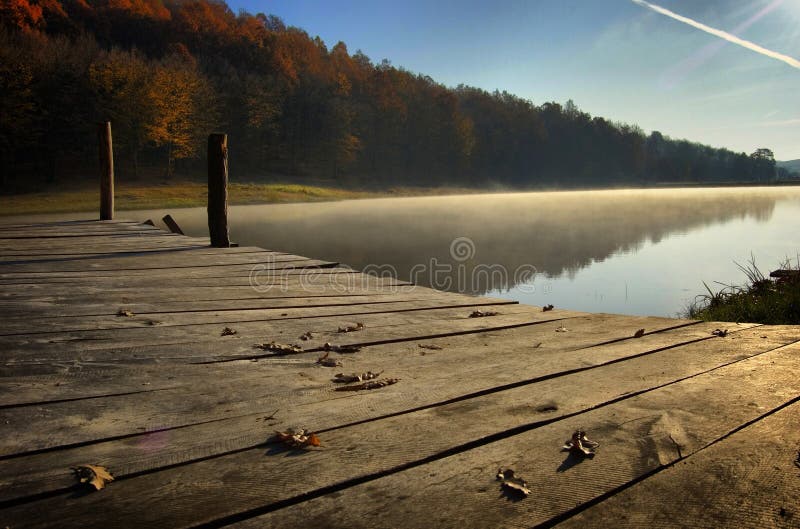 Sun Rising at a Beautiful Lake Stock Image - Image of environment ...