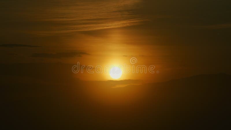 Sun Rising Behind Mountain. Mountains Sun Rays Clouds View Dramatic ...