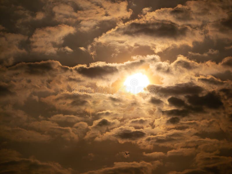 Sun Rising on a Cloudy Day stock photo. Image of atmosphere - 258261964