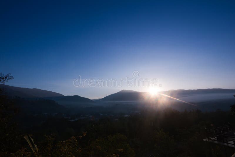 The sun is rising stock image. Image of sunshine, nature - 107826573
