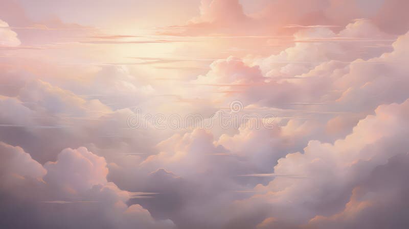 Sun Rising Over the Clouds in the Sky. Panoramic Sunset Stock ...