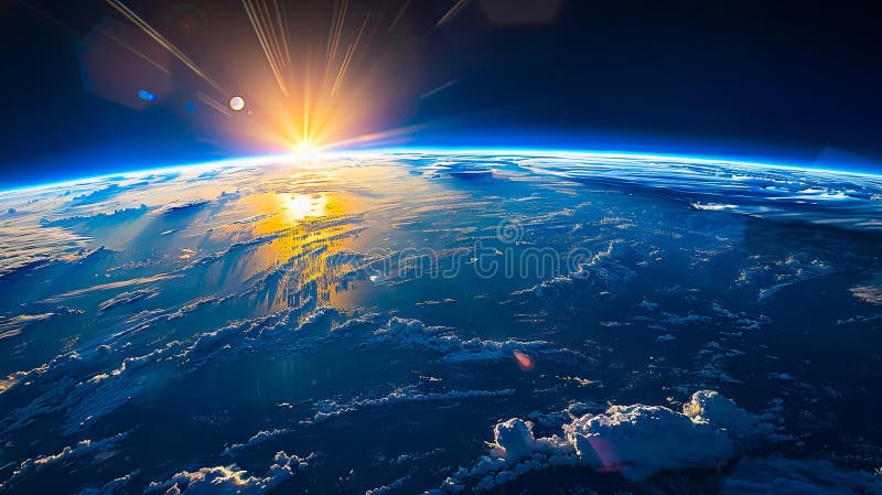 The Sun Rising Over the Earth from Space Stock Image - Image of ... The Sun Rising Over the Earth from Space Stock Image - Image of ...
