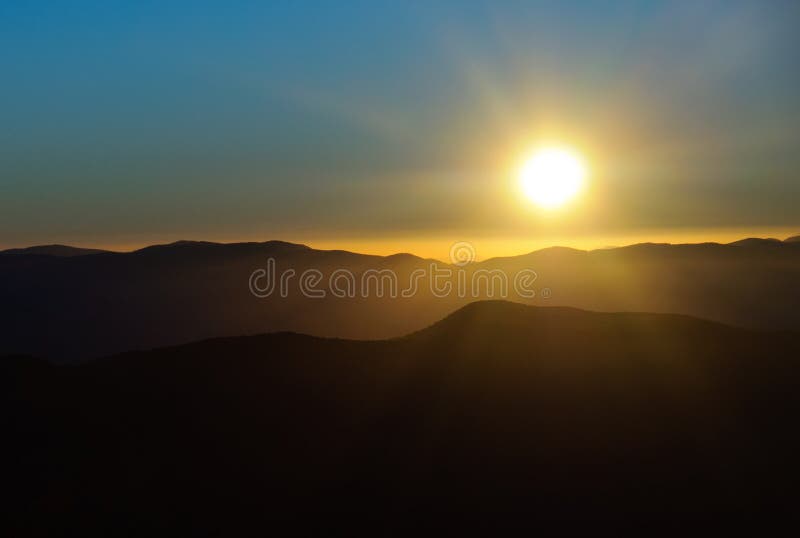 Sun Rising Over the Great Smoky Mountains Stock Image - Image of ...