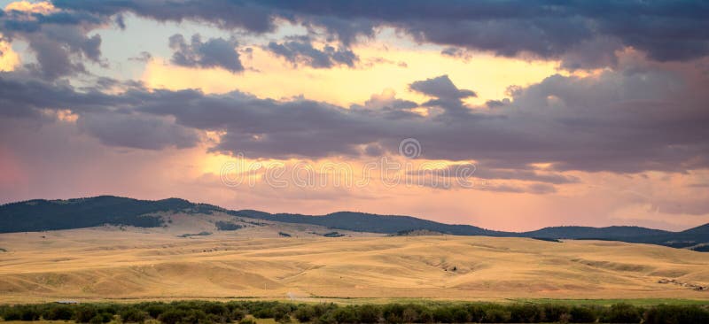 Sunrise over the Hills stock photo. Image of rays, horizon - 101793642