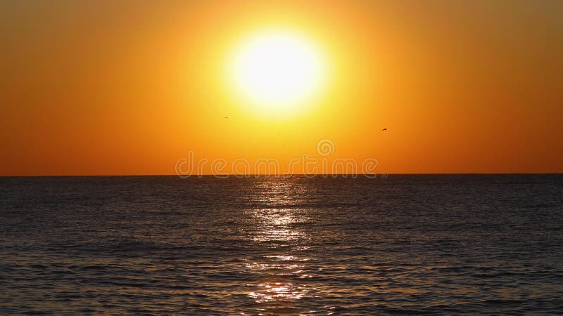 Sun Over the Horizon. Dramatic Sunrise Over Sea Waves Stock Footage ...